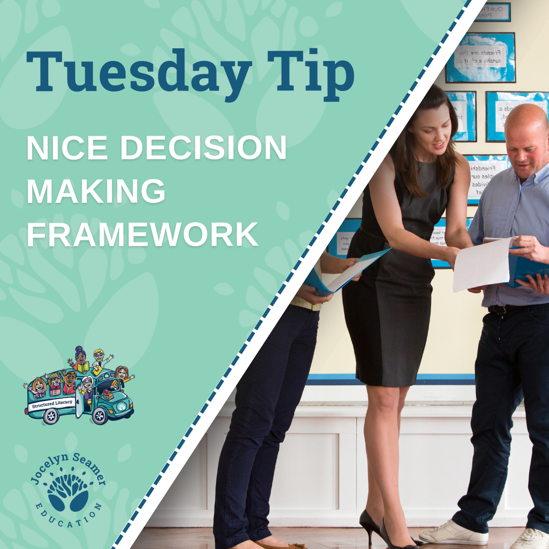 Tuesday Tip - NICE Decision Making Framework