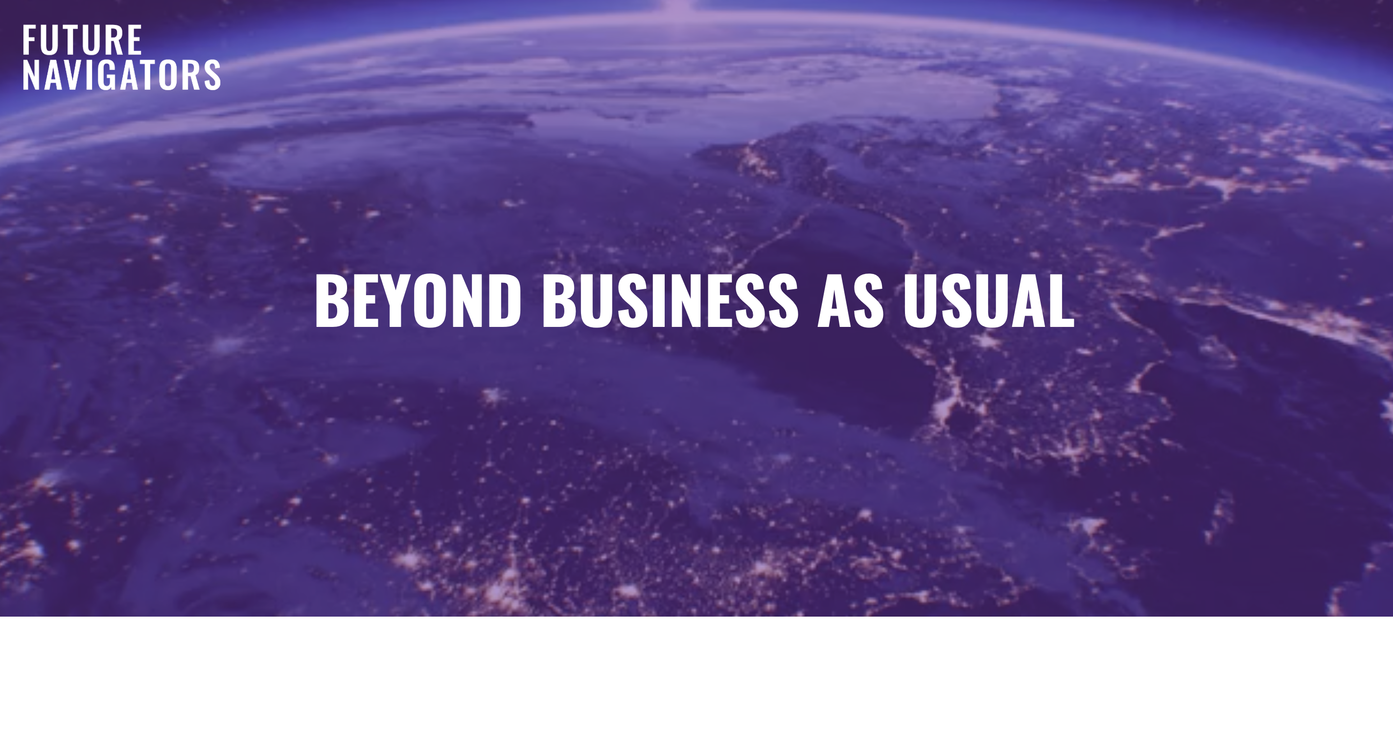Beyond business as usual - Future-Navigators