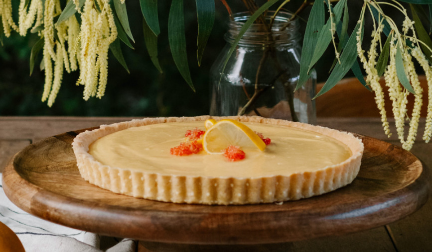 Lemon And Native Finger Lime Macadamia Tart - A Healthy View
