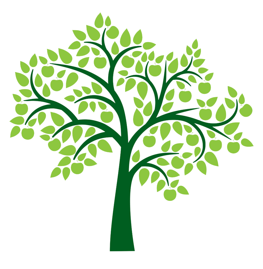 Tegning Av Et Tre Silhuett Av Trær Med Blad På Hvit Bakgrunn. Høye